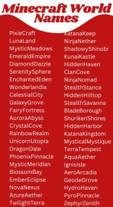 450+ Minecraft World Names Unique Creative Funny Cool & Cute