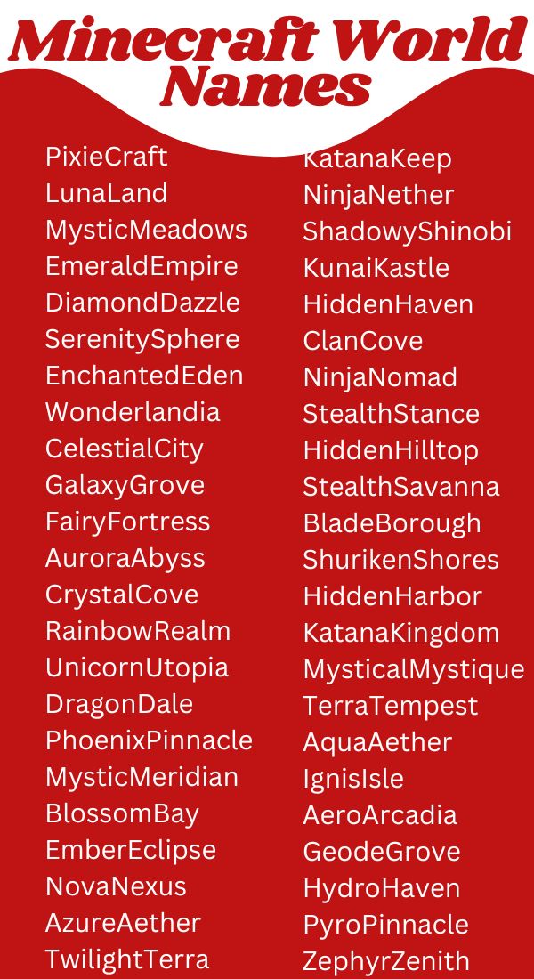 450+ Minecraft World Names Unique Creative Funny Cool & Cute
