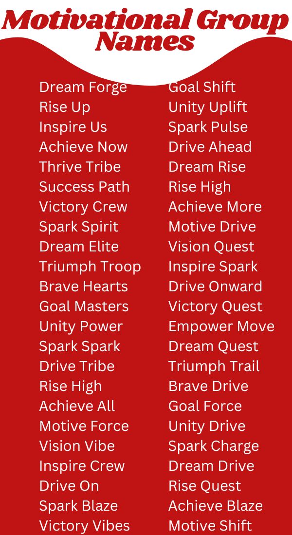 450+ Motivational Group Names Unique Creative Funny & Cool