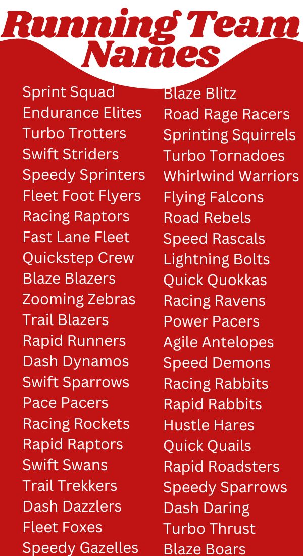 450+ Running Team Names Creative Unique Cool Funny & Cute