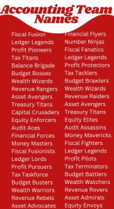 450+ Accounting Team Names Unique Creative Cool & Funny
