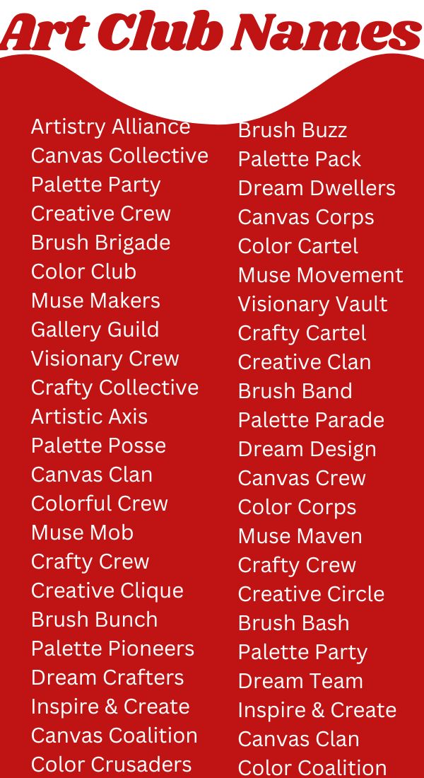 450+ Art Club Names Unique Creative Funny Cool & Cute Ideas