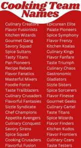 450+ Cooking Team Names Unique Creative Cool & Funny Ideas