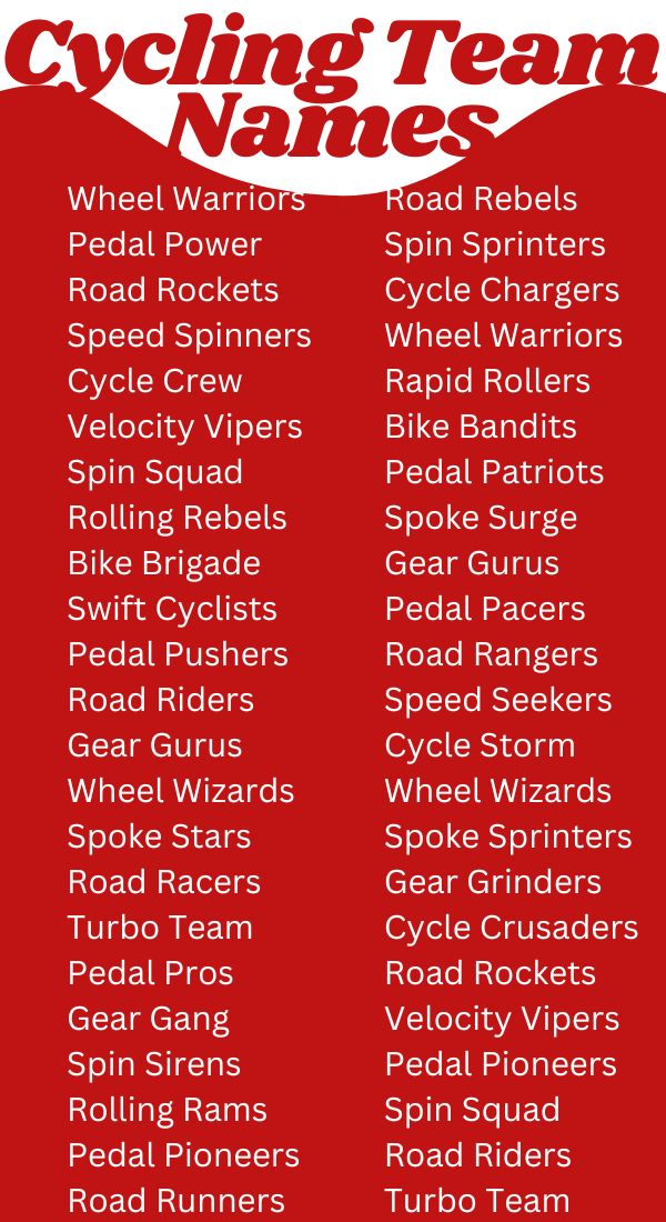 450+ Cycling Team Names Unique Creative Funny Cool & Cute