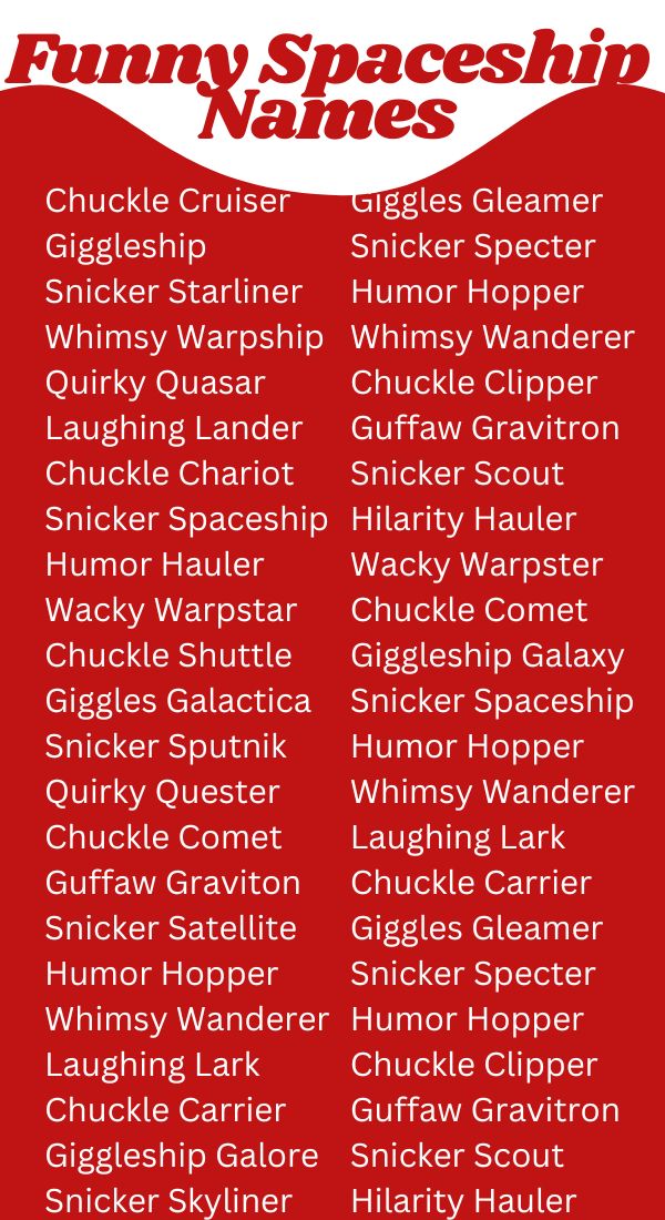 480+ Funny Spaceship Names Unique Creative Cool & Cute Ideas