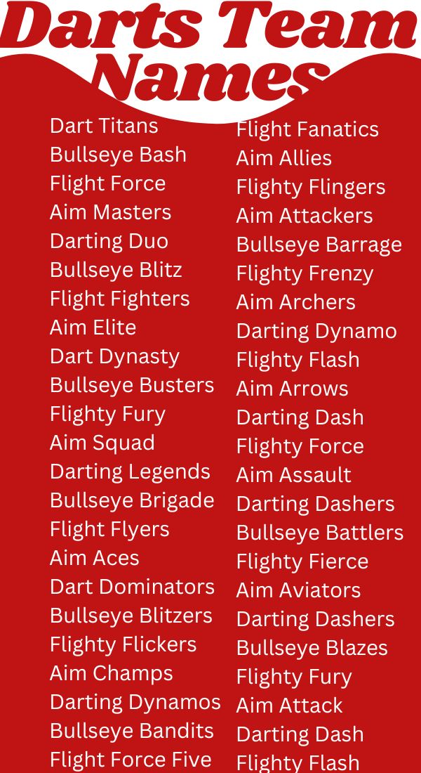 450+ Darts Team Names Unique Creative Funny & Cool Ideas