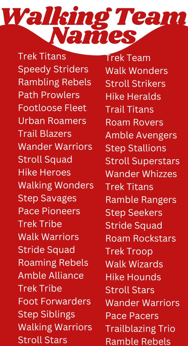 450+ Walking Team Names Creative Unique Funny Cool & Cute