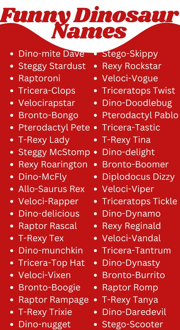 530+ Funny Dinosaur Names Creative Unique Cool Epic & Cute