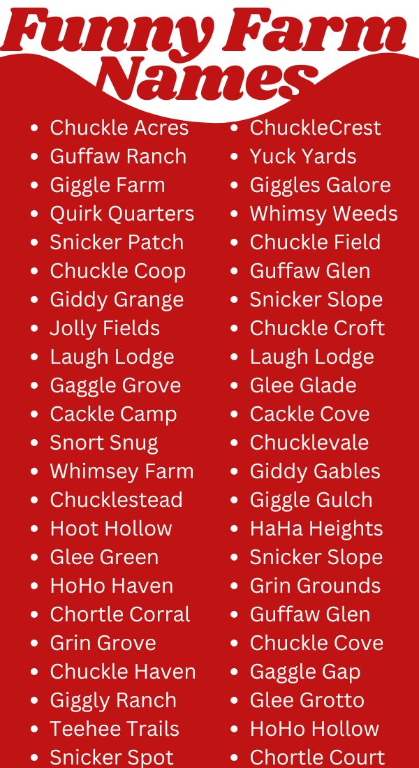 480+ Funny Farm Names Creative Unique Cool Epic & Cute