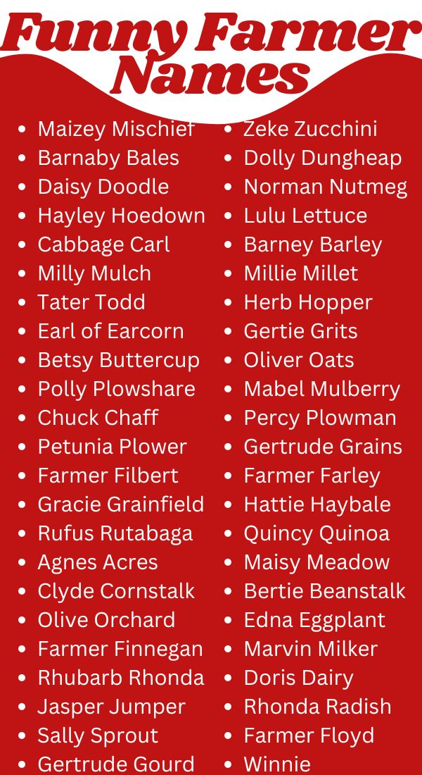 570 Funny Farmer Names Unique Creative Stylish Cool Cute