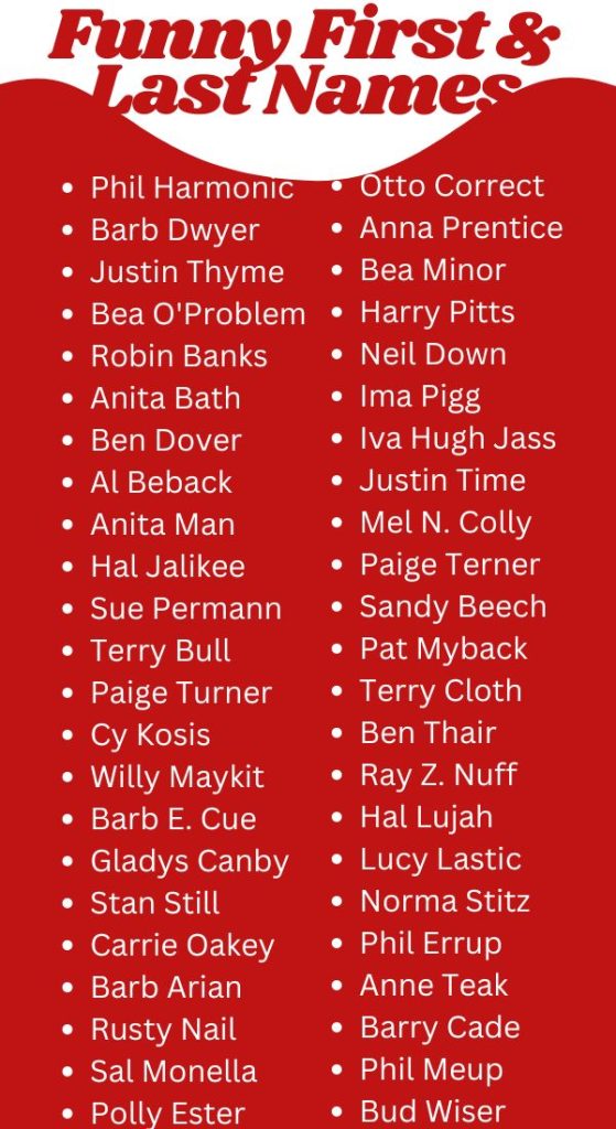 530 Funny First And Last Names Unique Cool Creative 530 Funny First And Last Names Unique Cool Creative
