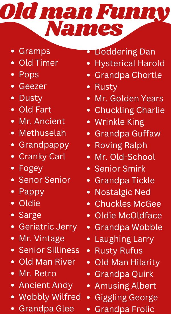 550+ Funny Names For Old Man Creative Unique Loving & Cute
