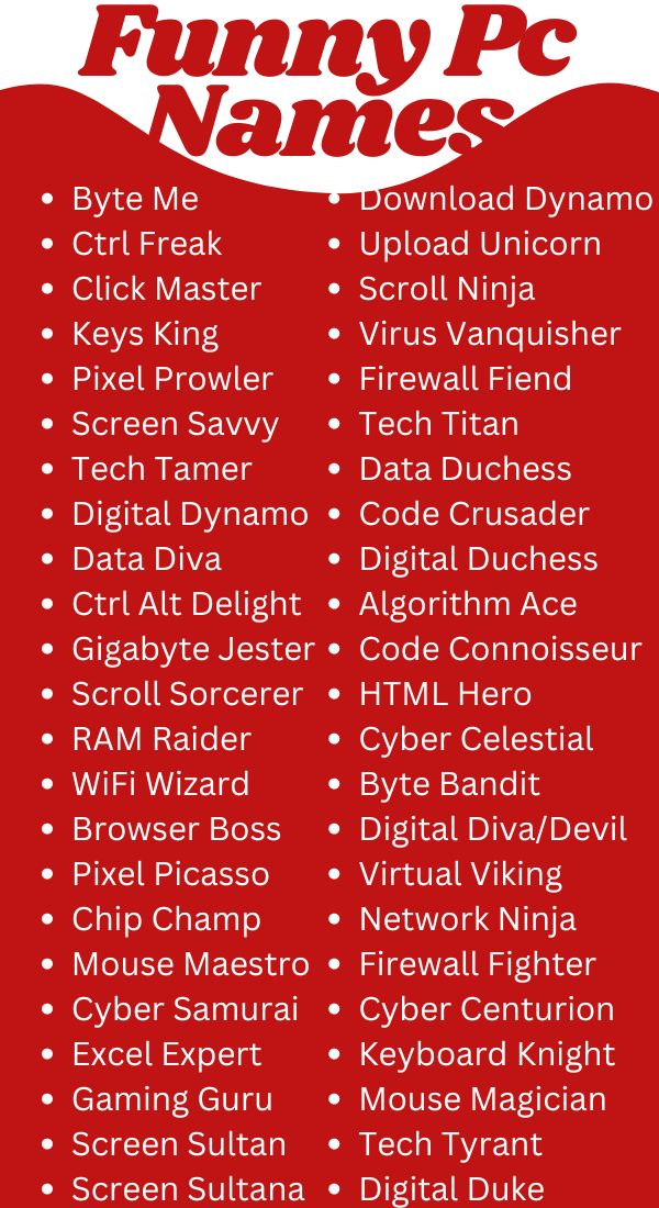 580+ Funny PC Names Unique Creative Hilarious Cool & Swag