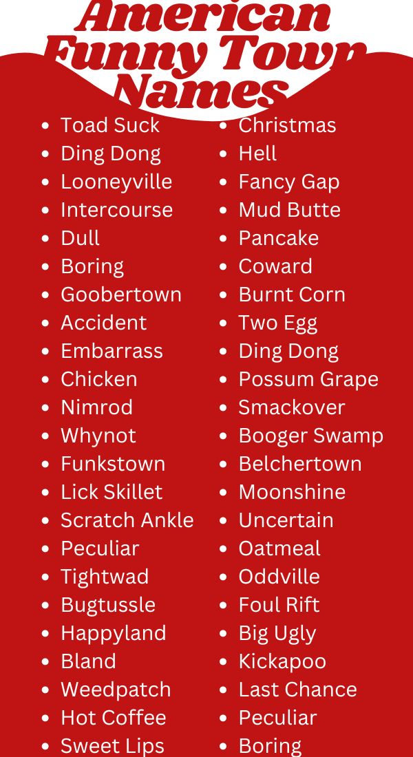 Funny Town Names In America Guaranteed to Make You Smile!