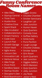 500+ Funny Conference Room Names Creative Unique & Cool