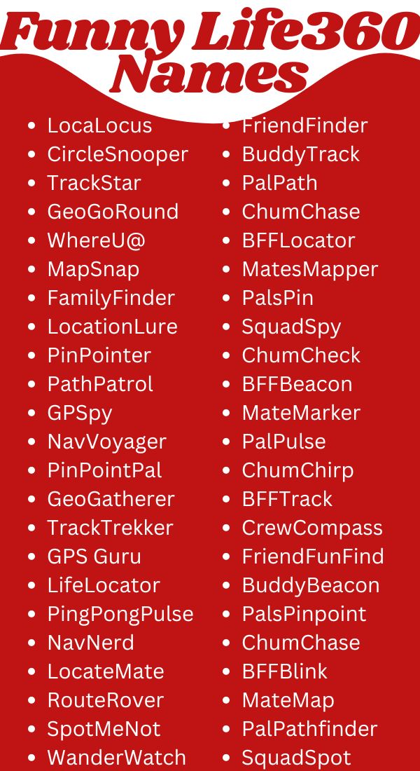 500+ Funny Life360 Names Unique Creative Epic Cool & Swag