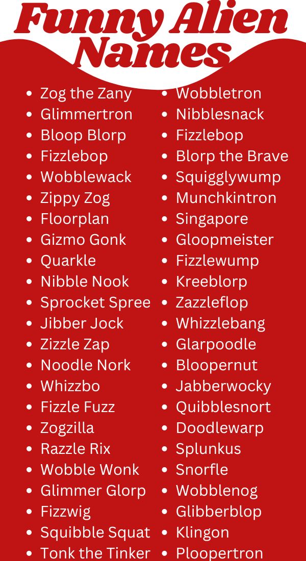 570+ Funny Alien Names Stylish Creative Unique Cool & Cute