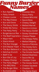 Funny Burger Names Laugh-Out-Loud Choices for Your Next Burger - My ...