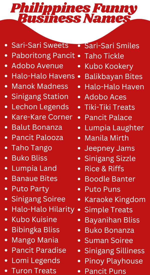 550+ Funny Business Names In The Philippines Unique & Cool