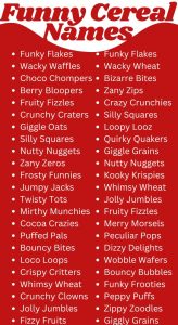 550+ Funny Cereal Names Unique Stylish Creative Fun & Cool