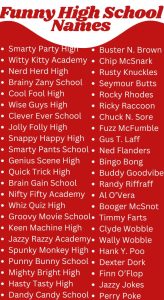 600+ Funny High School Names Unique Stylish & Creative
