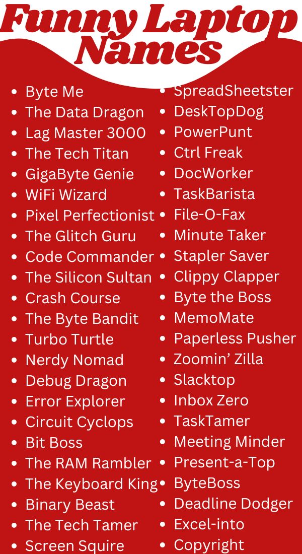 550+ Funny Laptop Names Creative Unique Stylish Cool & Cute