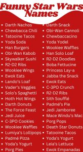 500+ Funny Star Wars Names Creative Unique Fun Cool & Cute