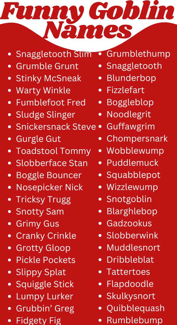 530+ Funny Goblin Names Unique Creative Stylish Cool & Cute