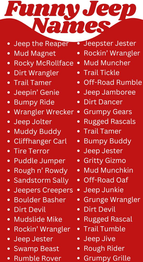 570+ Funny Jeep Names Stylish Creative Unique Cool & Cute