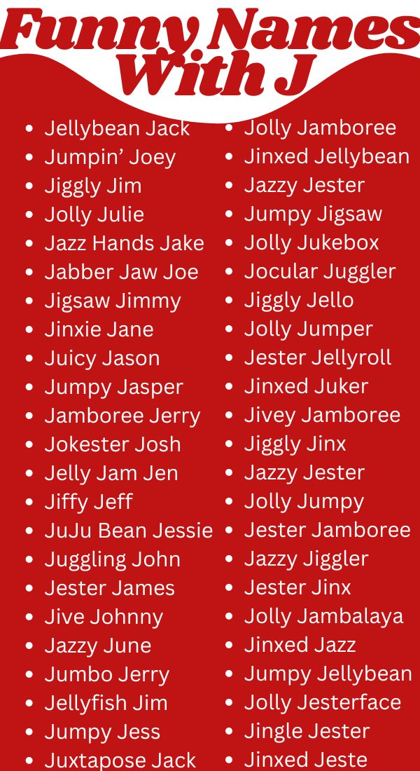 550+ Funny Names With J Stylish Creative Unique Cool & Cute