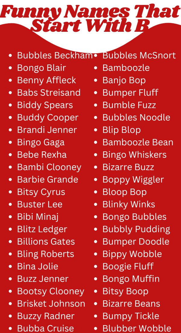 550+ Funny Names That Start With B Creative Unique & Cool