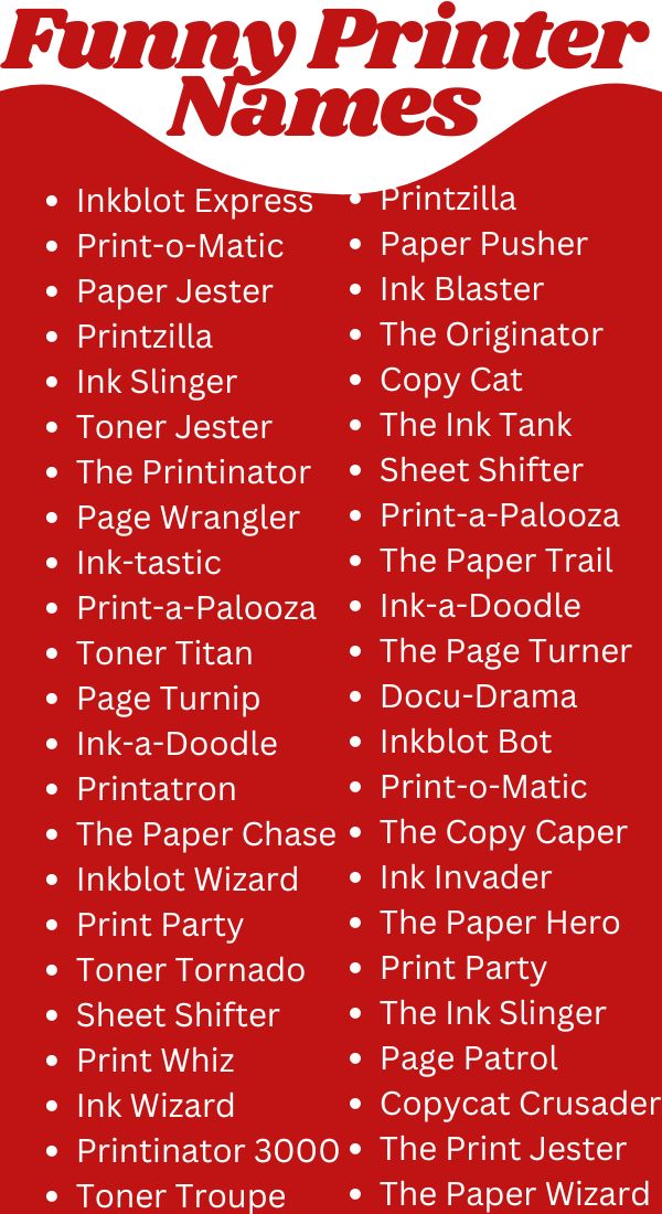 530+ Funny Printer Names Creative Unique Stylish Cool & Cute