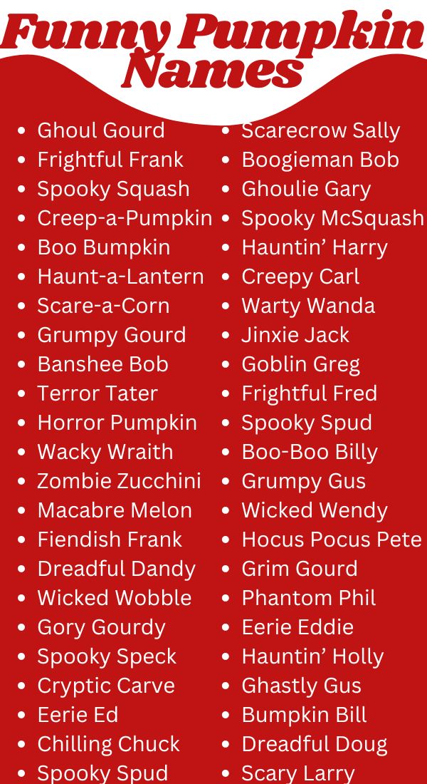 530+ Funny Pumpkin Names Creative Unique Funny Cool & Cute