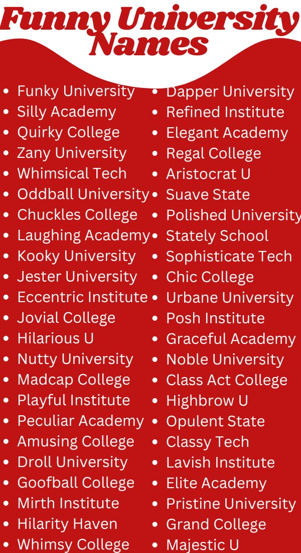 530+ Funny University Names Creative Unique Stylish & Cool